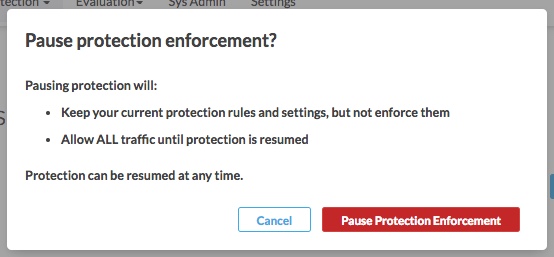 Pausing and resuming protection enforcement | Apigee Edge | Apigee Docs Pausing and resuming protection enforcement | Apigee Edge | Apigee Docs